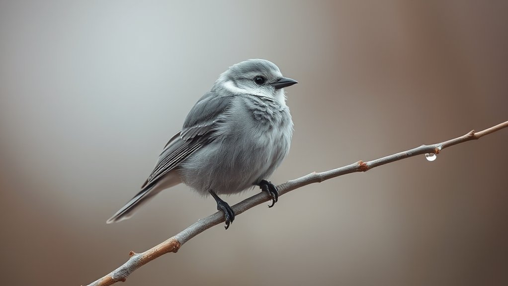 Grey, White, and Black Bird: Subdued Colors Shine
