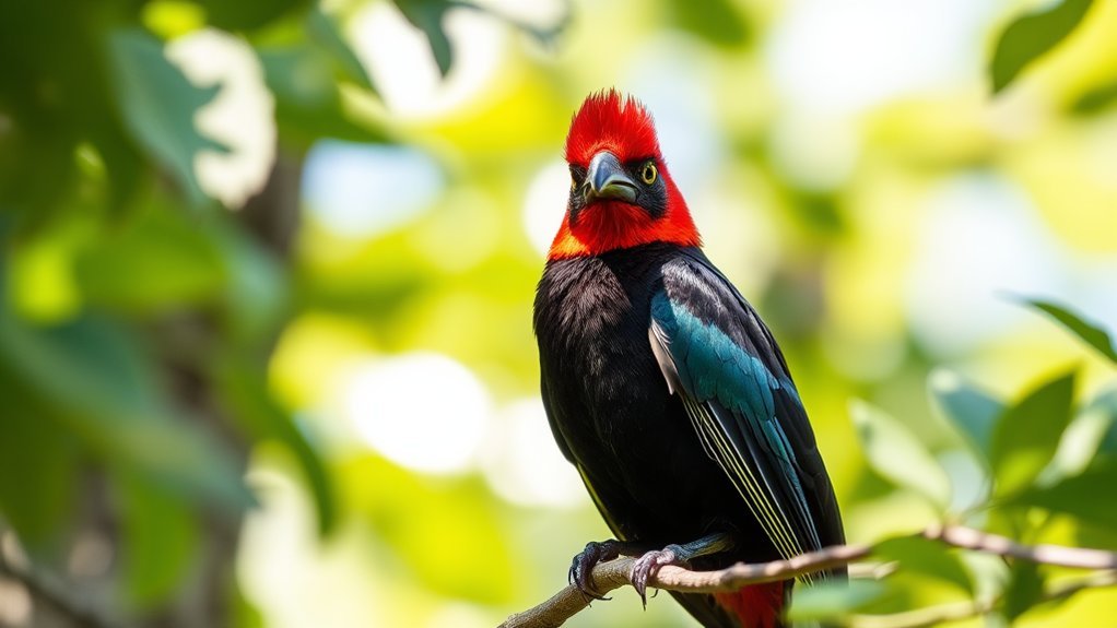 Red-Headed Bird With Black Body: Rare Sightings